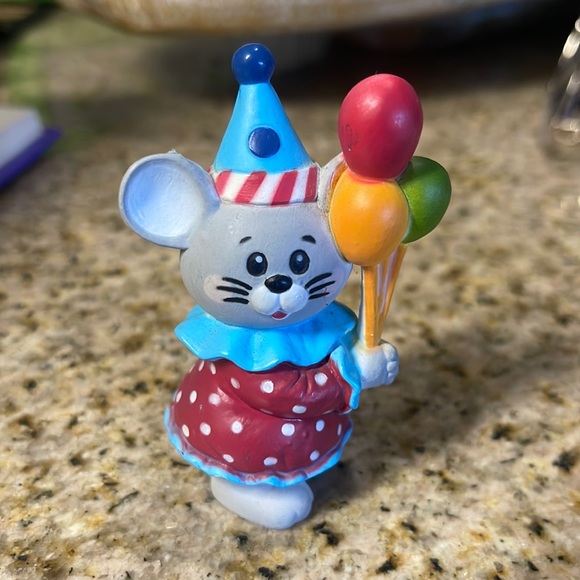 Enesco | Toys | Vintage Birthday Clown Mouse Figure | Poshmark